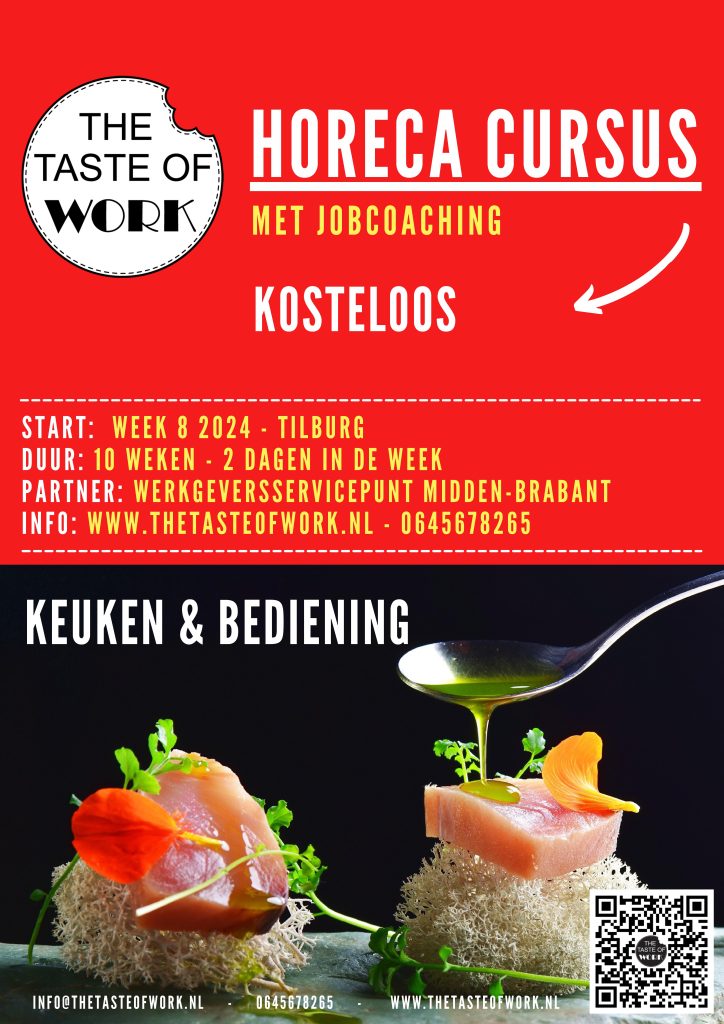 Start gratis horeca cursus met jobcoaching bij The Taste of Work - Wegwijzer Werk en Inkomen